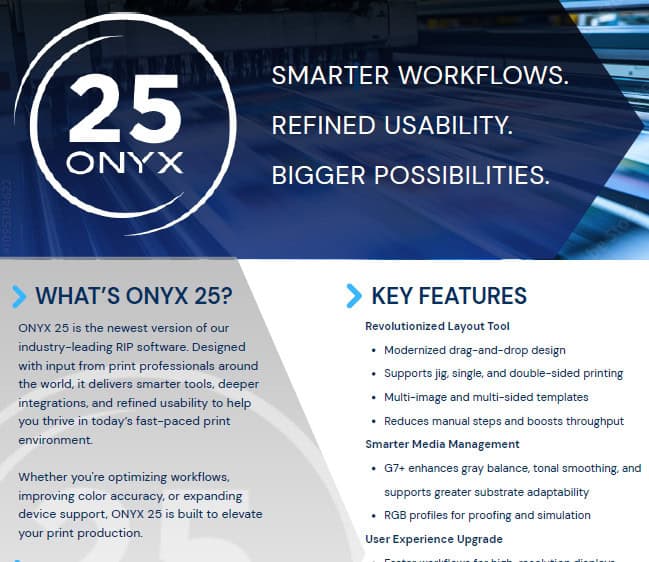 Latest ONYX Version - Onyx Graphics - RIP Software for wide-format print